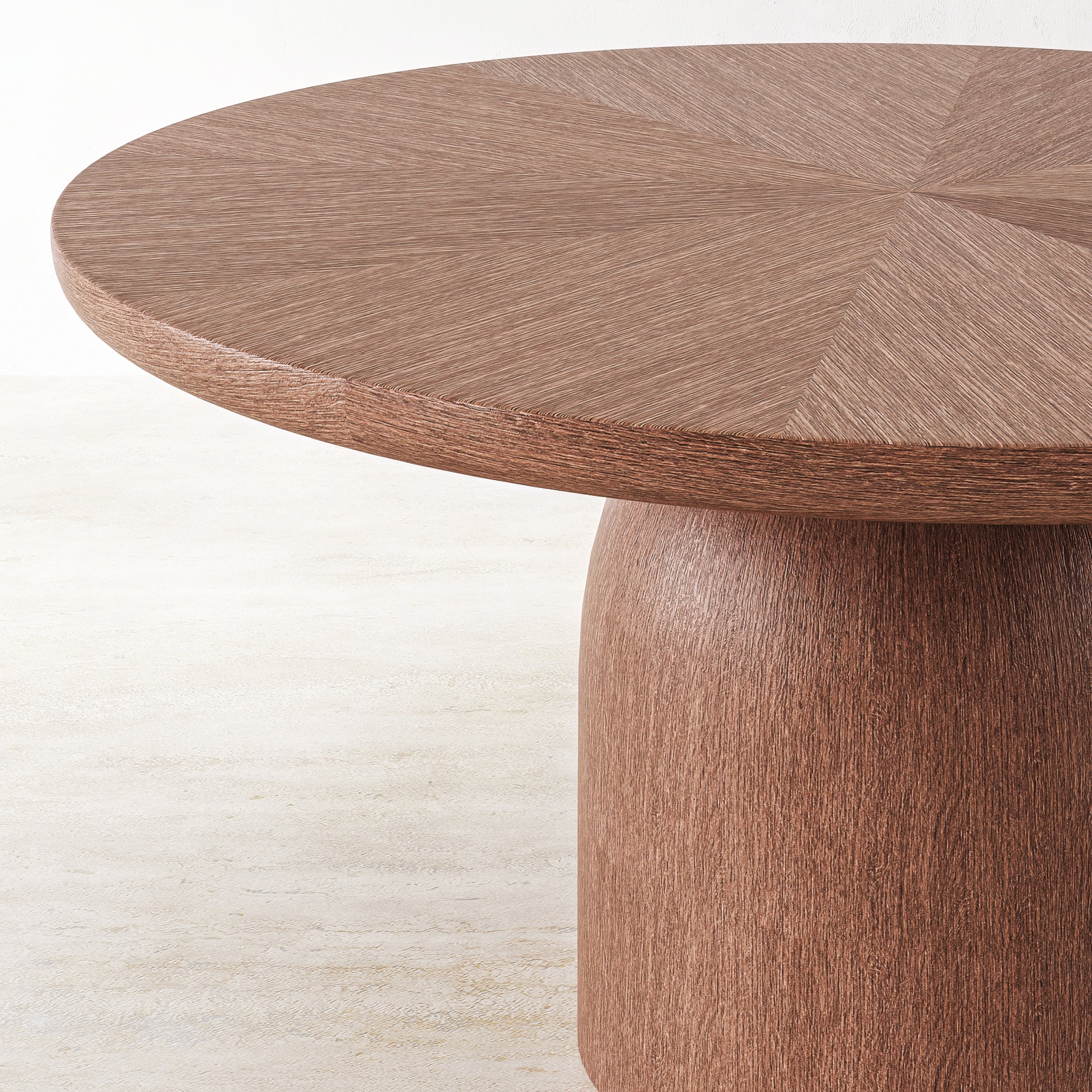 Bullet Round Dining Table - Oak Wood | Casa Blanco