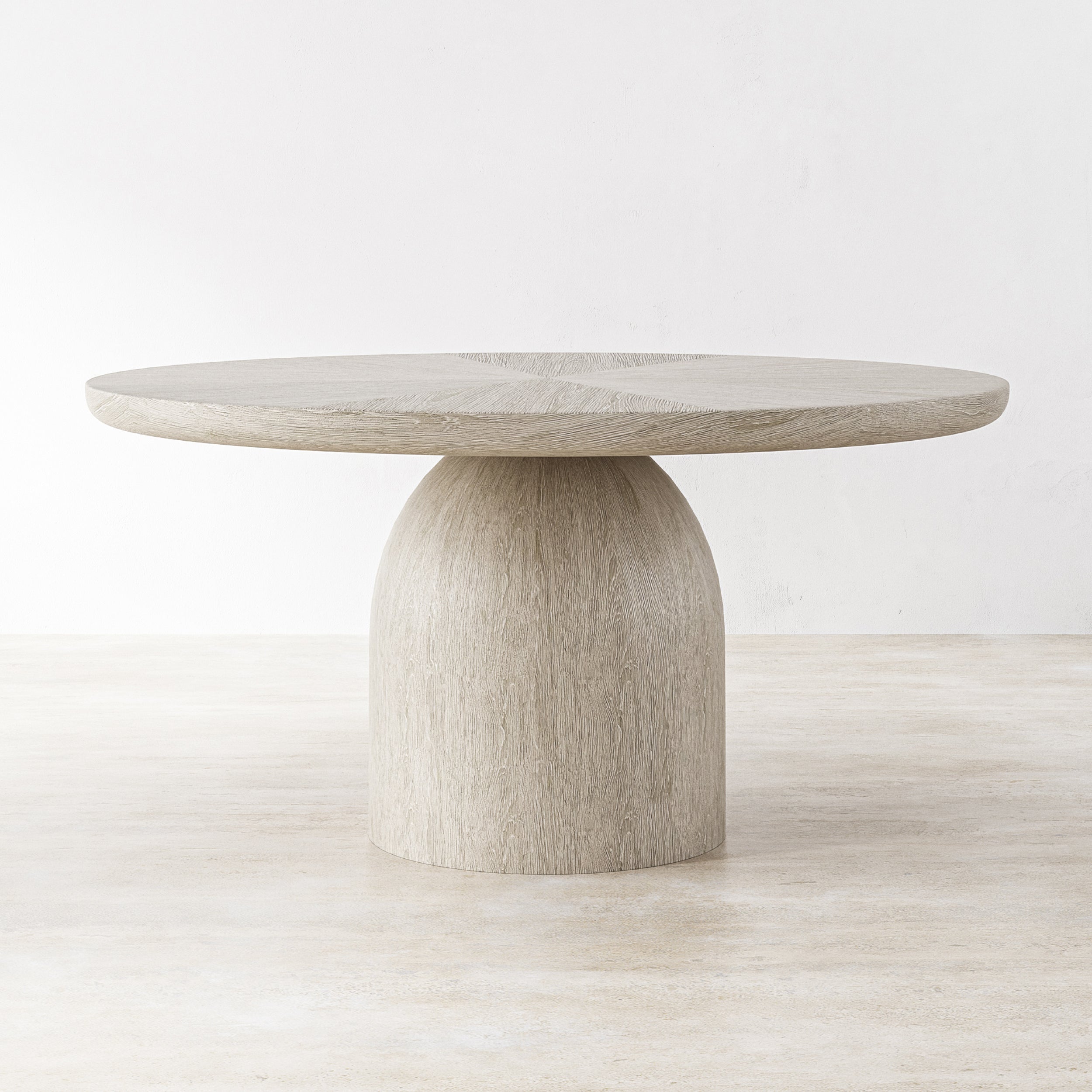 Bullet Round Dining Table - Oak Wood | Casa Blanco
